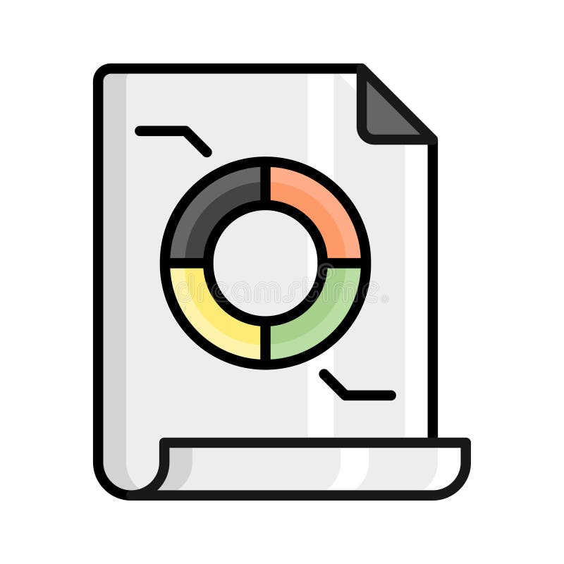 Pie Chart on File Financial Report Vector Icon Stock Vector ...