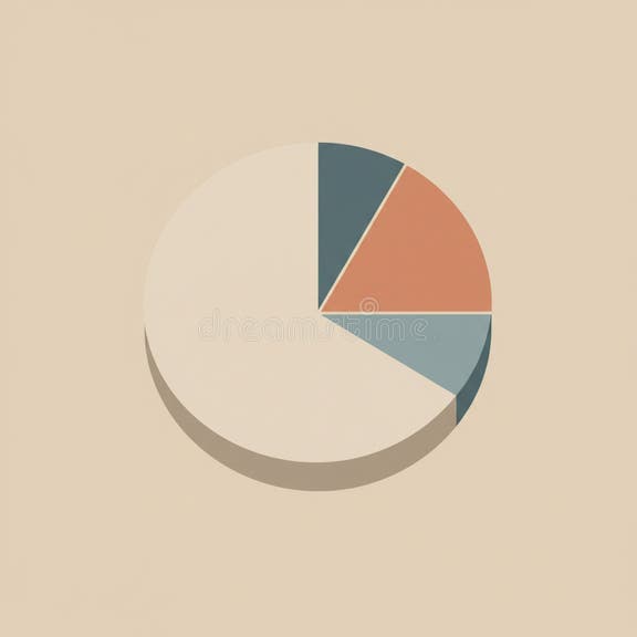 Pie Chart with Five Segments on a Beige Background. Segments are ...