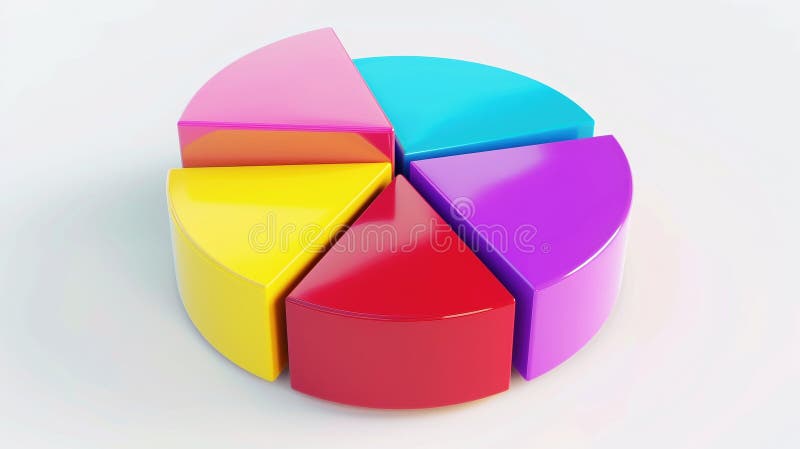 Pie Chart with Five Segments in Bright Shades 3d Rendering Image, Ai ...