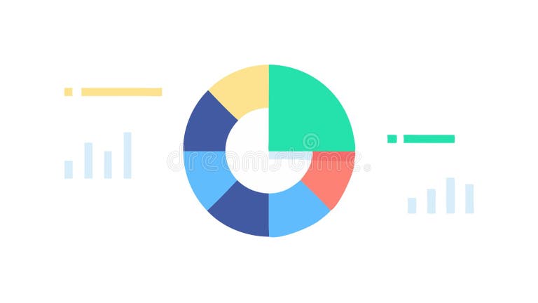 Pie Chart Flat Design Icon, Data Statistics Analytics, Vector Design Generative AI Stock Vector ...