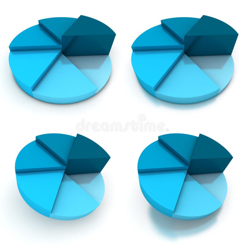 Pie Chart - Four Blue Views Stock Illustration - Illustration of blue ...