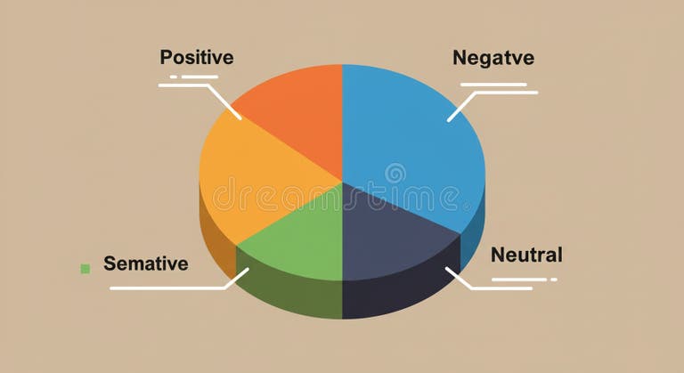 A Pie Chart with Four Sections, Each in Different Colors (orange, Blue ...