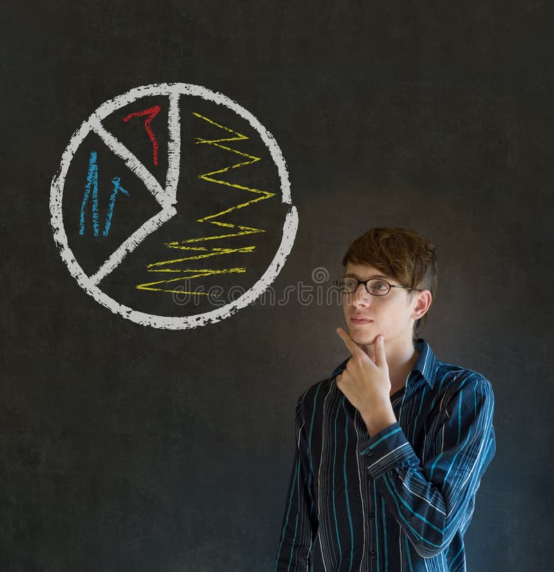 Pie Chart Graph Business Man Stock Image - Image of solve, draw: 29770153