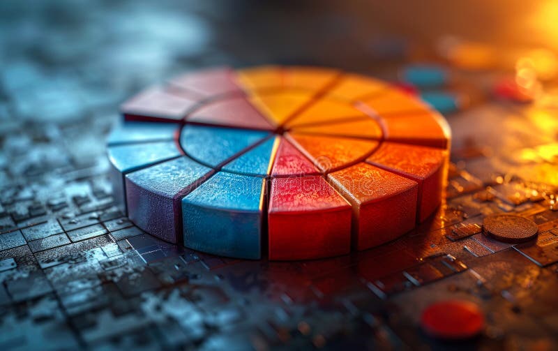 Pie Chart and Graph on Printed Circuit Board Stock Image - Image of ...