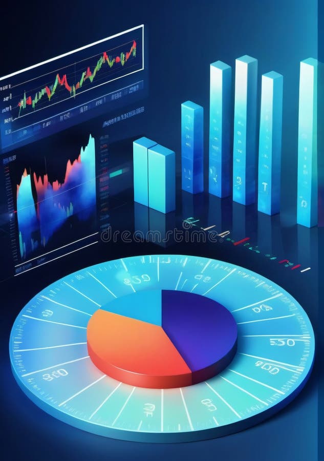A Pie Chart with Graphs and Graphs on it. Generative AI Stock ...