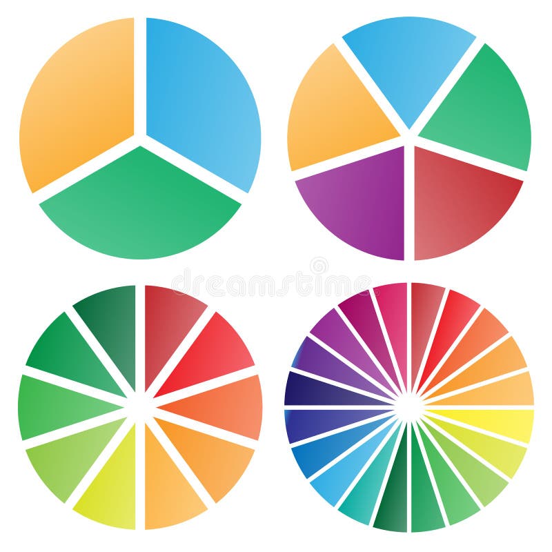 Palette Pastel Colors, Vector Pie Chart Stock Vector - Illustration of ...