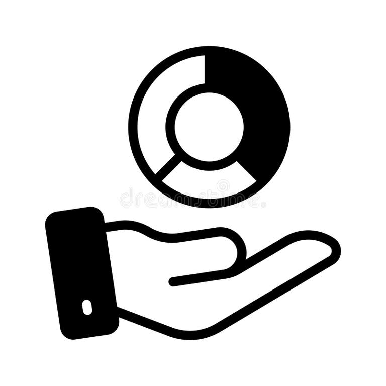 Pie Chart and Hand, Representing Data Analysis and Insights Stock ...