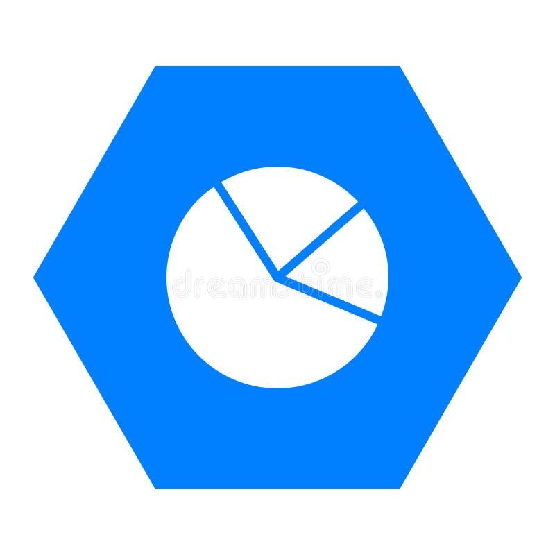 Pie chart and hexagon stock vector. Illustration of blue - 164902052