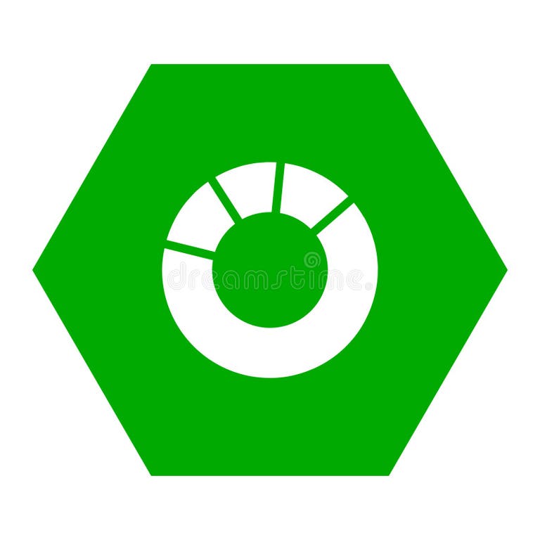 Pie chart and hexagon stock vector. Illustration of polygon - 174657207