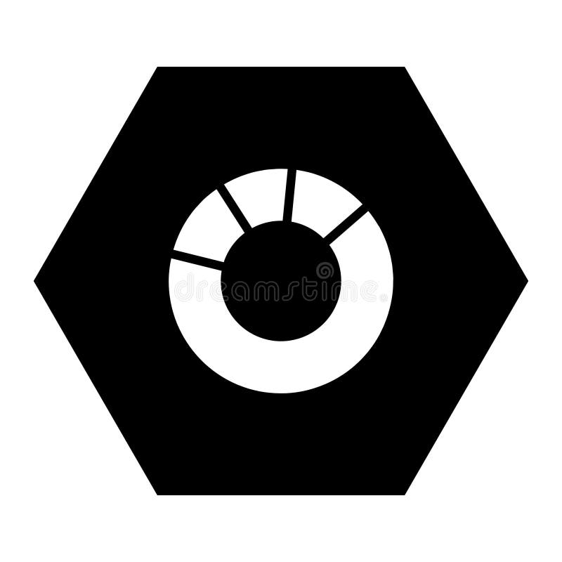 Pie chart and hexagon stock vector. Illustration of graphic - 190639800