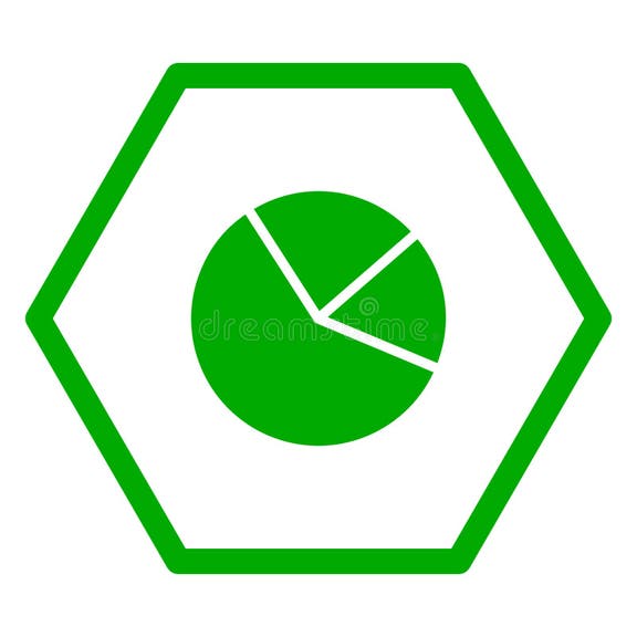 Pie chart and hexagon stock vector. Illustration of green - 169158100