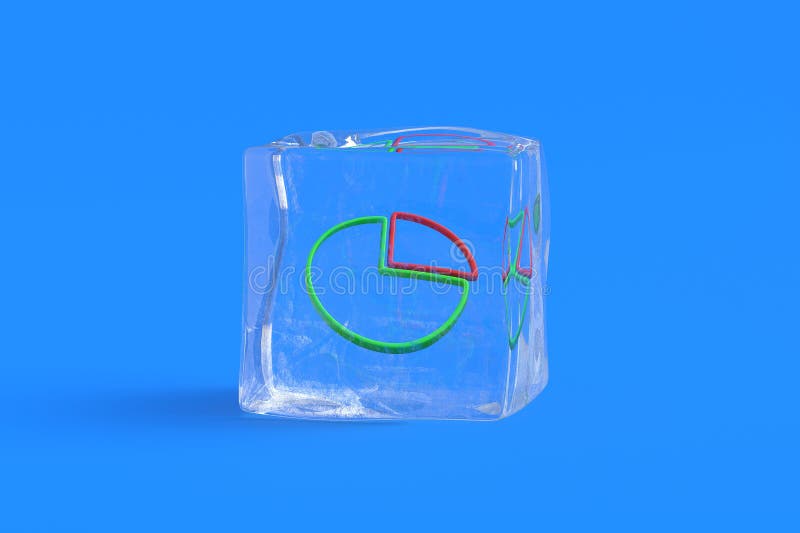 Pie chart in ice cube stock illustration. Illustration of rebalance ...