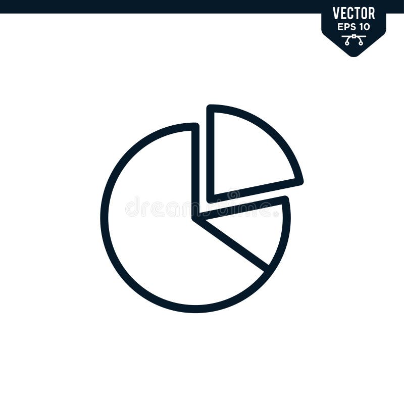Pie Chart Icon Collection in Outlined or Line Art Style Stock Vector ...