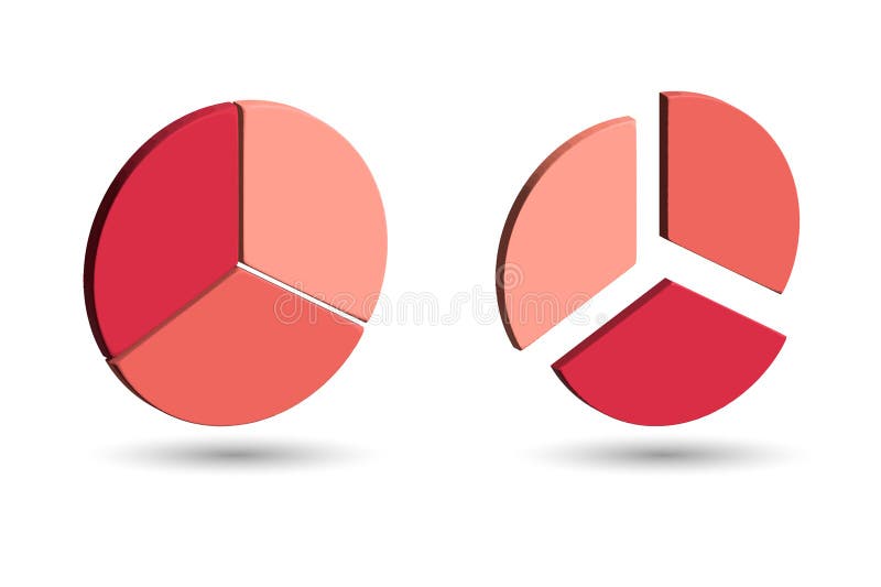 Pie Chart Icon 3d Rendering Circle Divided Vector Illustration. Stock ...