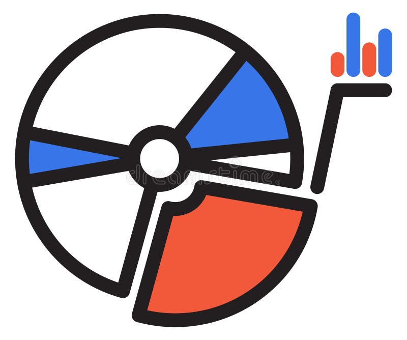Pie Chart Color Line Template. Infographic Shape Stock Vector ...