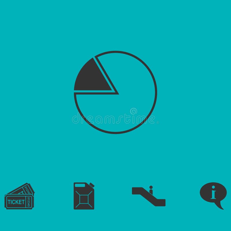 Pie Chart icon flat stock vector. Illustration of circular - 138573682