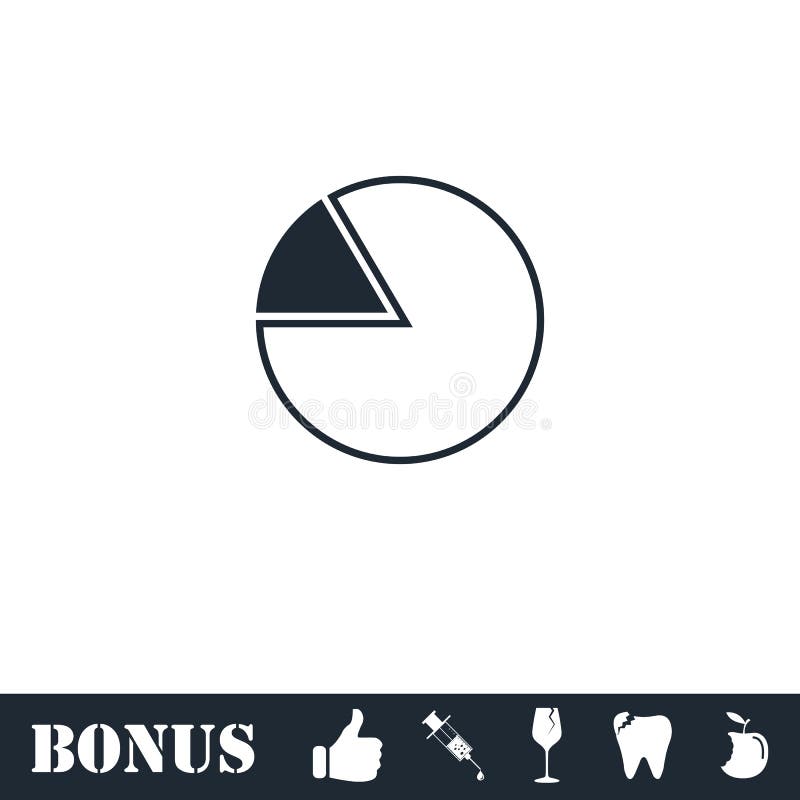 Pie Chart icon flat stock vector. Illustration of growth - 151766373