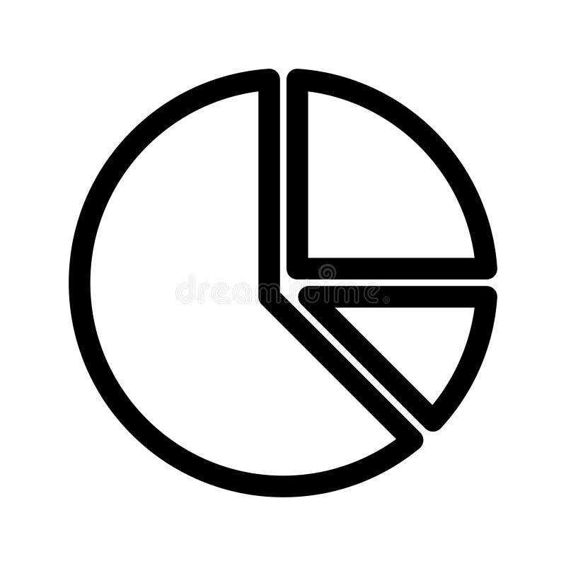 Pie Chart Icon Line Isolated on White Background. Black Flat Thin Icon ...