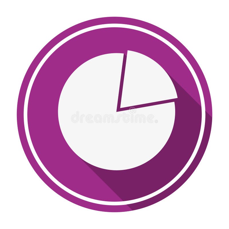 Pie Chart Icon with Long Shadow Stock Vector - Illustration of computer ...
