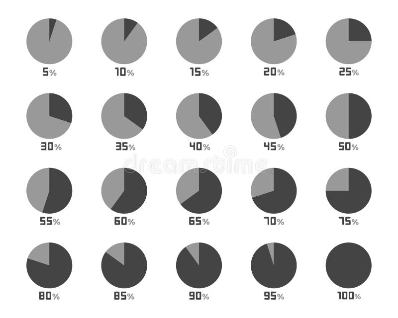 Pie chart icon set stock vector. Illustration of graphic - 160735134