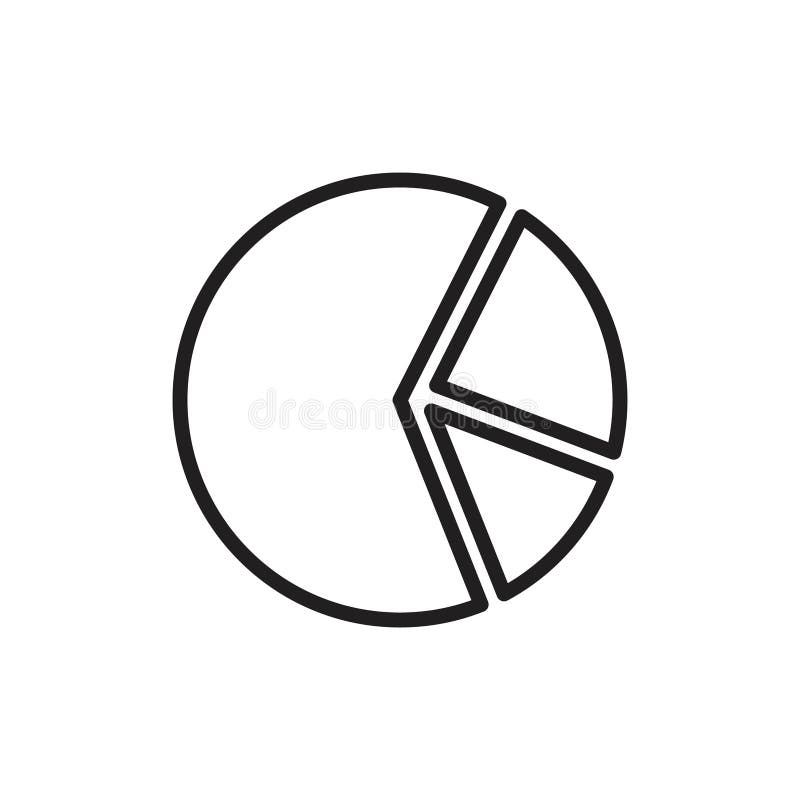 Pie Chart Icon Simple Thin Outline Stock Vector - Illustration of black ...