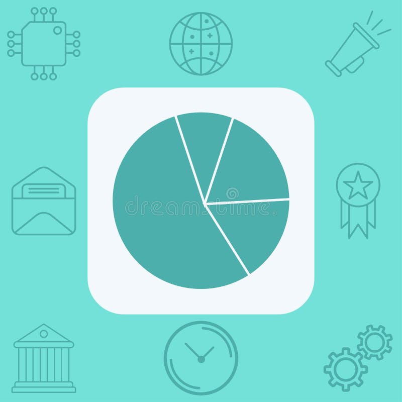 Pie Chart Vector Icon Sign Symbol Stock Vector - Illustration of button ...