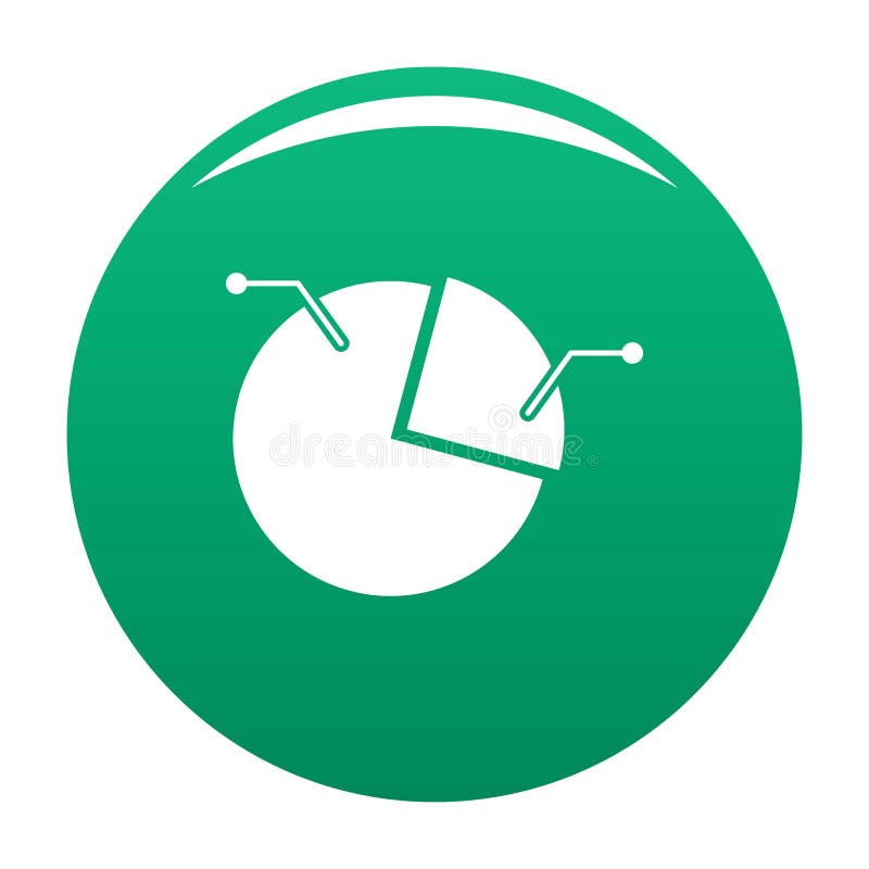 Pie Chart Icon Vector Green Stock Vector - Illustration of circle ...