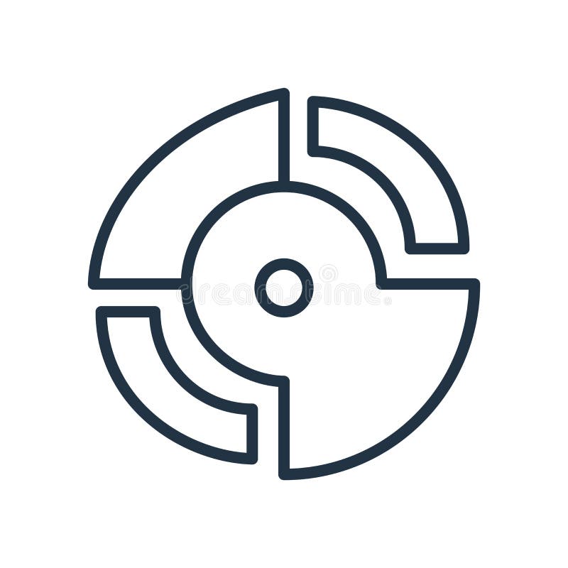 Data Circular Chart Icon Vector Sign and Symbol Isolated on White ...