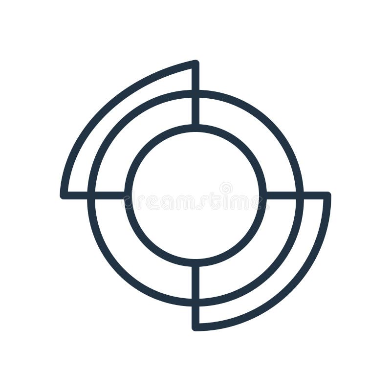 Data Circular Chart Icon Vector Sign and Symbol Isolated on White ...