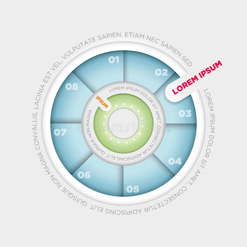 Set of Pie Chart Circle Infographic Templates with 3-8 Options. Stock ...