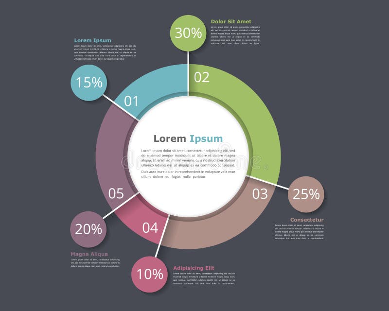 Pie Chart Infographics stock vector. Illustration of percent - 75482727
