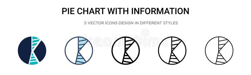 Pie Chart with Information Icon in Filled, Thin Line, Outline and ...