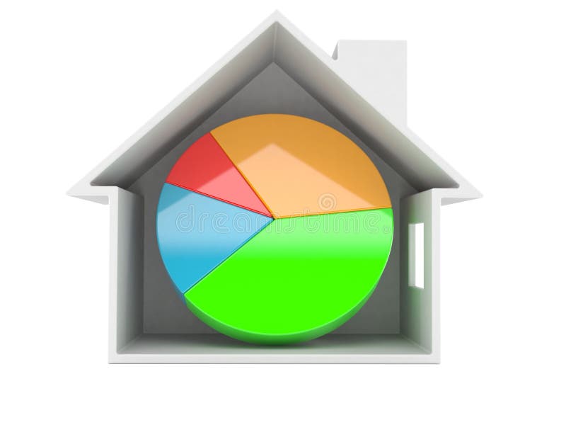 Pie chart inside safe stock illustration. Illustration of background ...