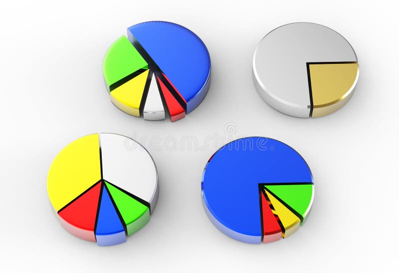 Set of different pie chart stock photo. Image of graphic - 34117532