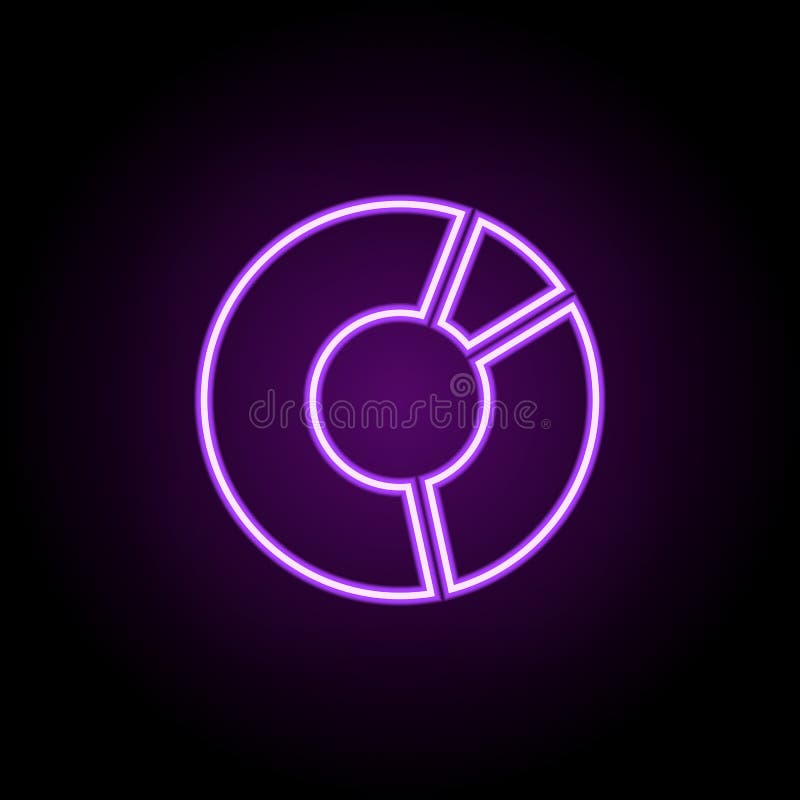 Pie Chart Line Icon. Elements of Chart and Diagram in Neon Style Icons ...
