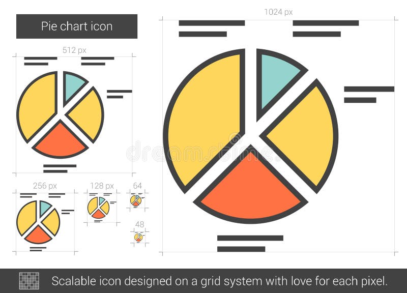 Pie chart line icon. stock vector. Illustration of business - 81059624