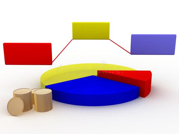 Pie chart with money stock illustration. Illustration of budget - 10488379