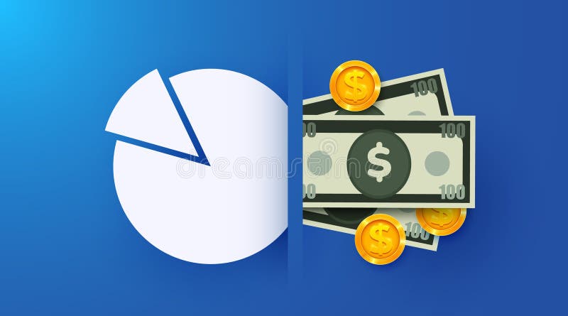 Pie Chart and Money. Financial Analytics Stock Vector - Illustration of ...