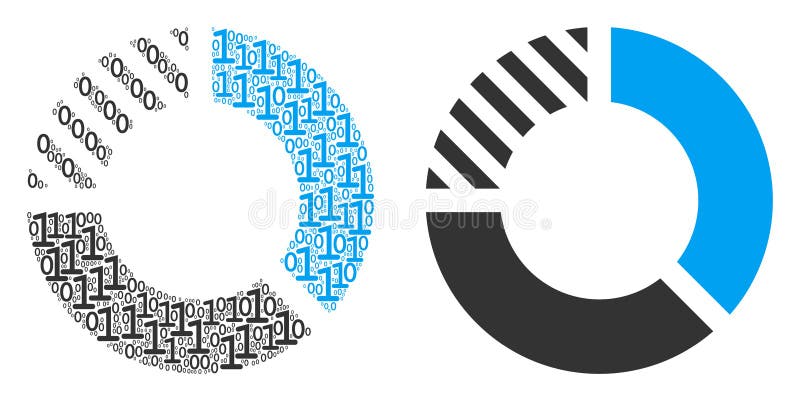 Pie Chart Mosaic of Binary Digits Stock Vector - Illustration of binary ...