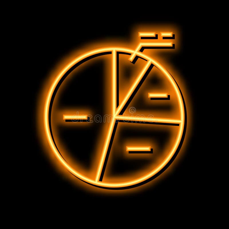 Pie Chart Neon Glow Icon Illustration Stock Vector - Illustration of ...