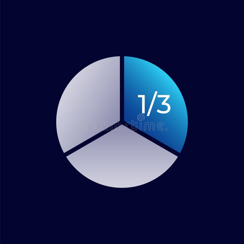 Pie Chart with One Third Highlighted in Blue for Data Representation ...