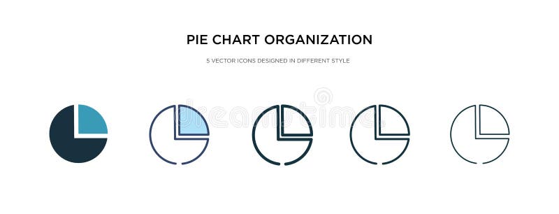 Pie Chart Organization Icon in Different Style Vector Illustration. Two ...