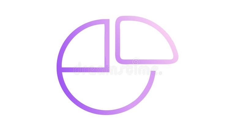 Pie Chart Outline Icon (Purple) for Statistics or Data, Vector Design ...