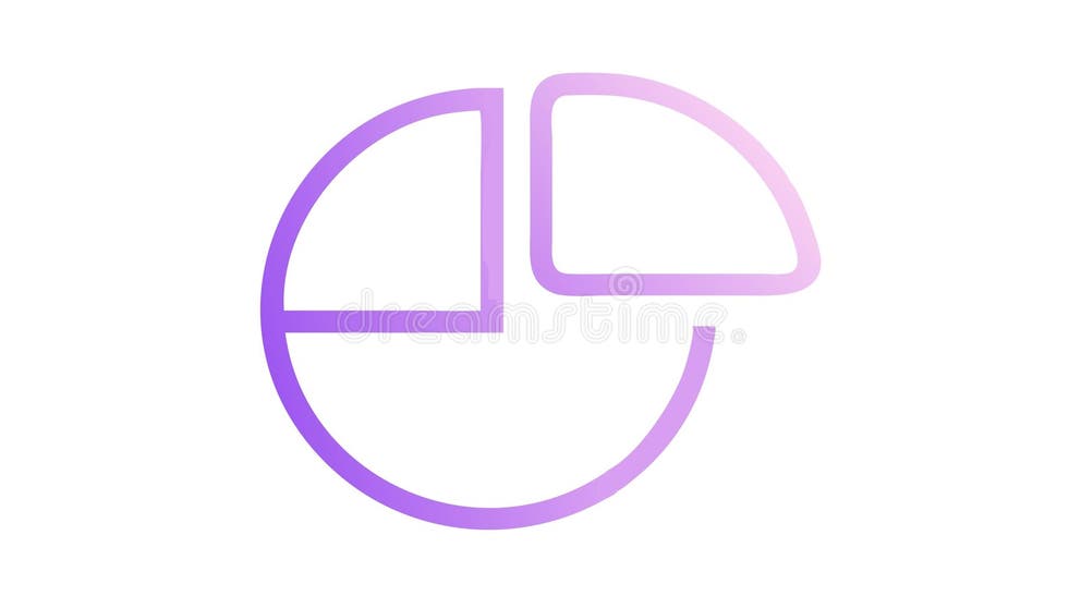 Pie Chart Outline Icon (Purple) for Statistics or Data, Vector Design ...