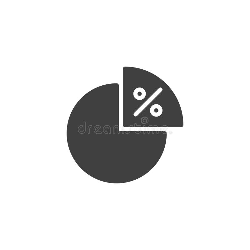 A Pie Chart with a Percentage Sign Vector Icon Stock Illustration ...