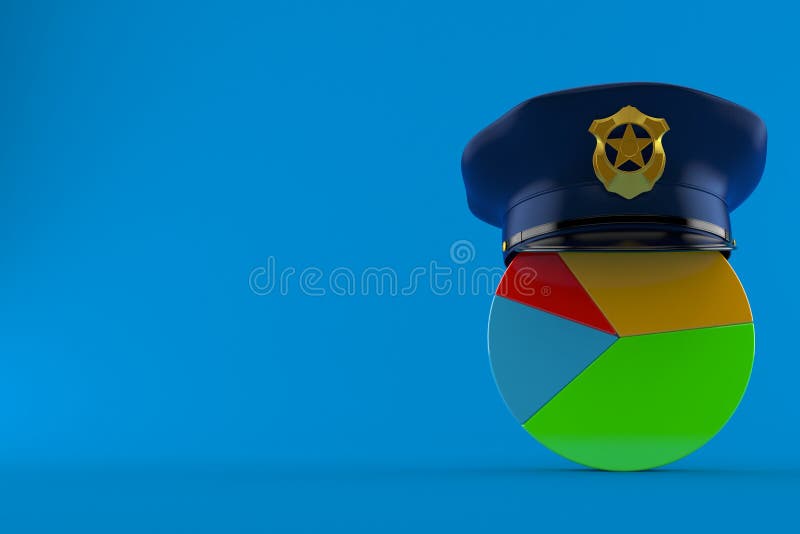 Pie chart with police hat stock illustration. Illustration of policeman ...
