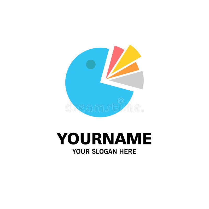 Pie, Chart, Presentation, Diagram Business Logo Template. Flat Color ...