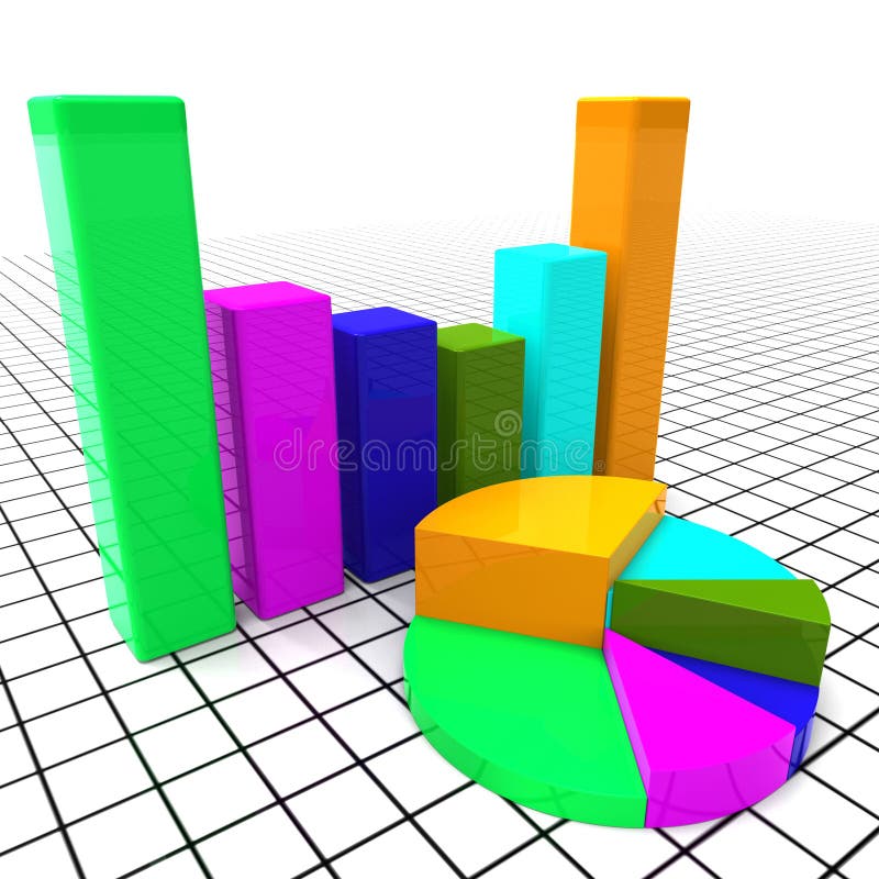 Pie Chart Report Means Business Graph and Data Stock Illustration ...