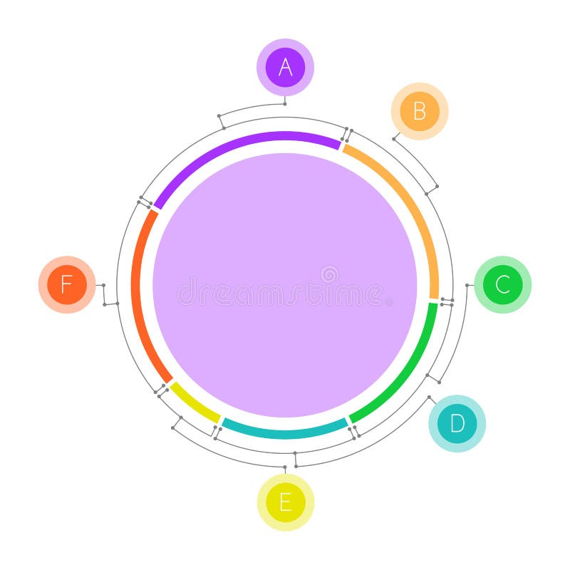 Pie Chart with Satellites Connected by Lines. Stock Vector ...