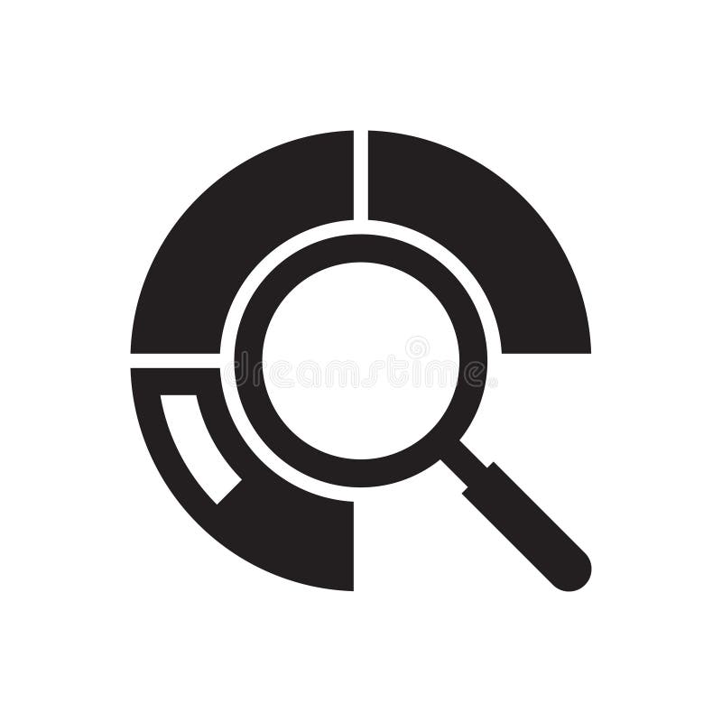 Pie Chart Search Icon - Marketing Report Search Icon Stock Vector ...